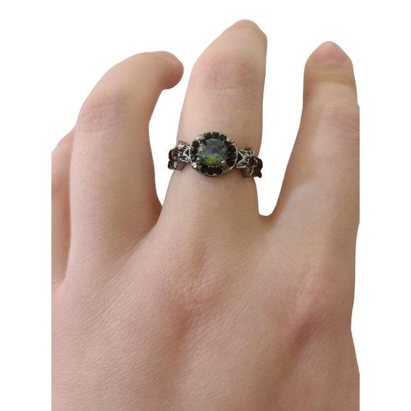 Jewelry | Dark Green And Purple Ring Emo Goth Gothic Size 8 | Poshmark